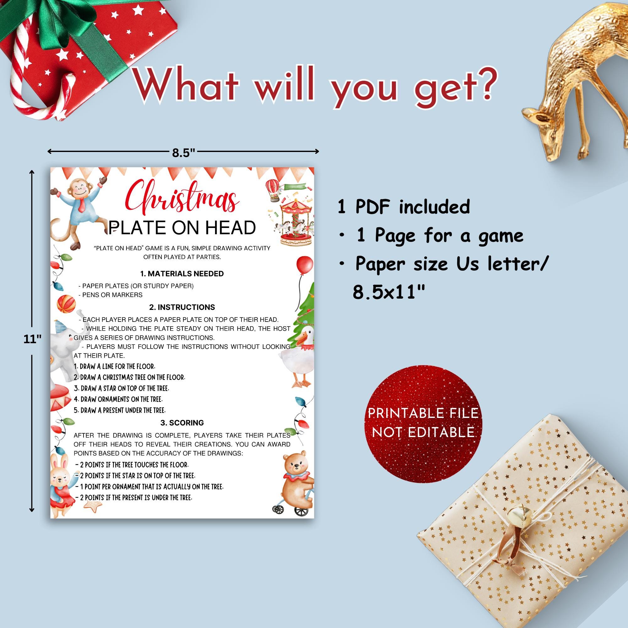 Christmas Plate on Head Game, Fun Christmas Games Groups, Adults ...