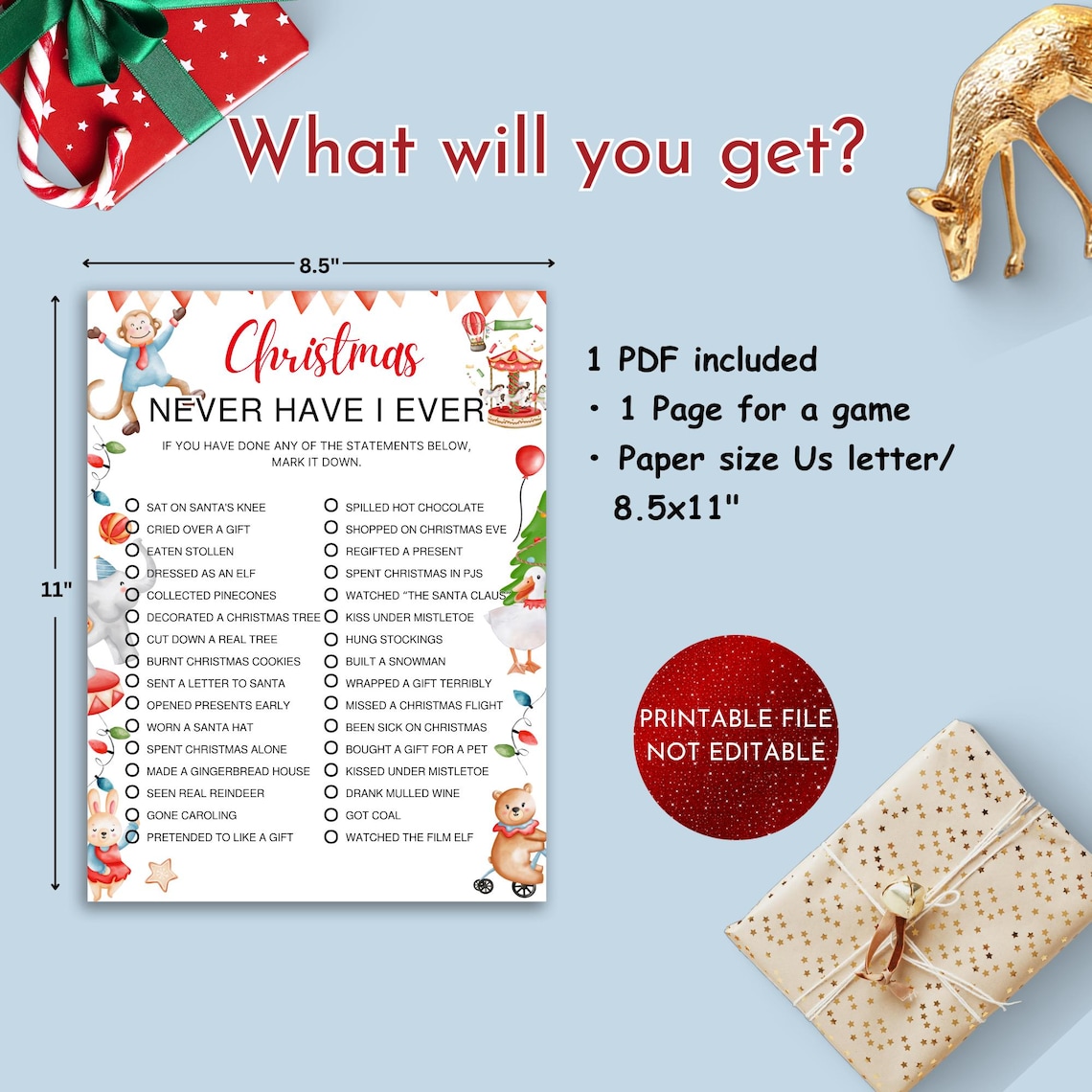 Christmas Never or Ever Game, Fun Christmas Games for Group Adults ...