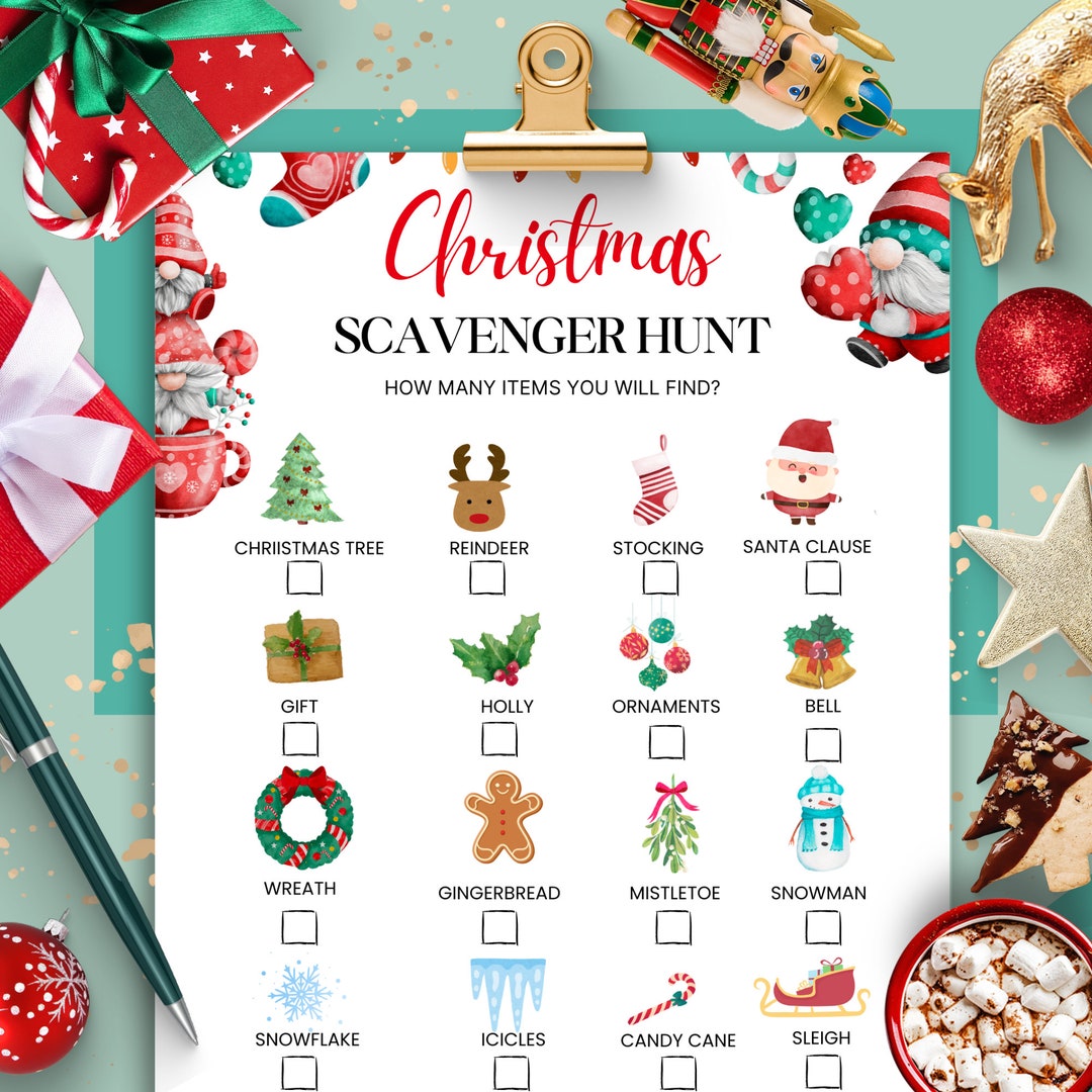 Christmas Scavenger Hunt, Kids Christmas Games Ideas, Printable ...