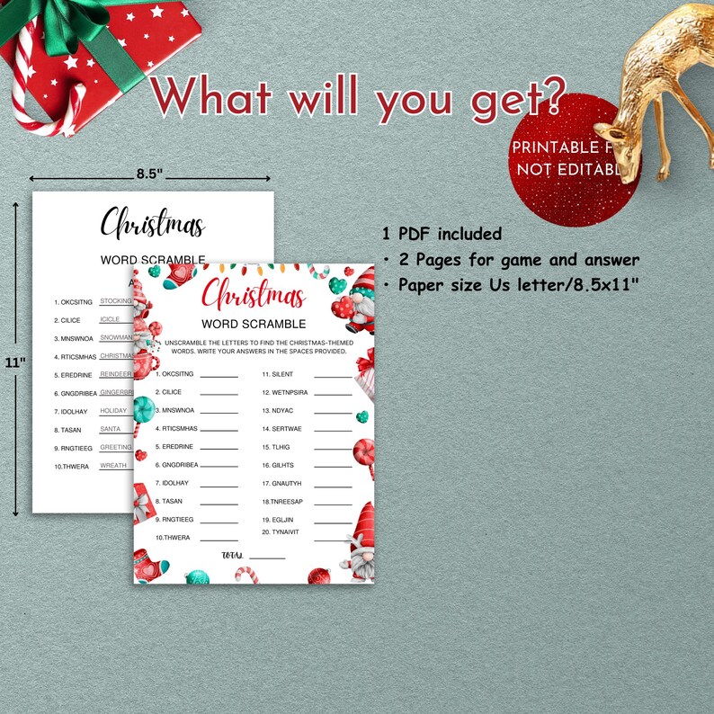 Christmas Word Scramble Games, Christmas Trivia With Answers, Printable ...