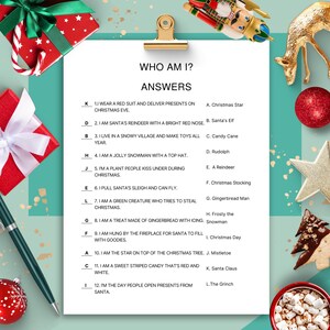 Christmas Trivia Games, Christmas Who Am I Questions With Answers ...