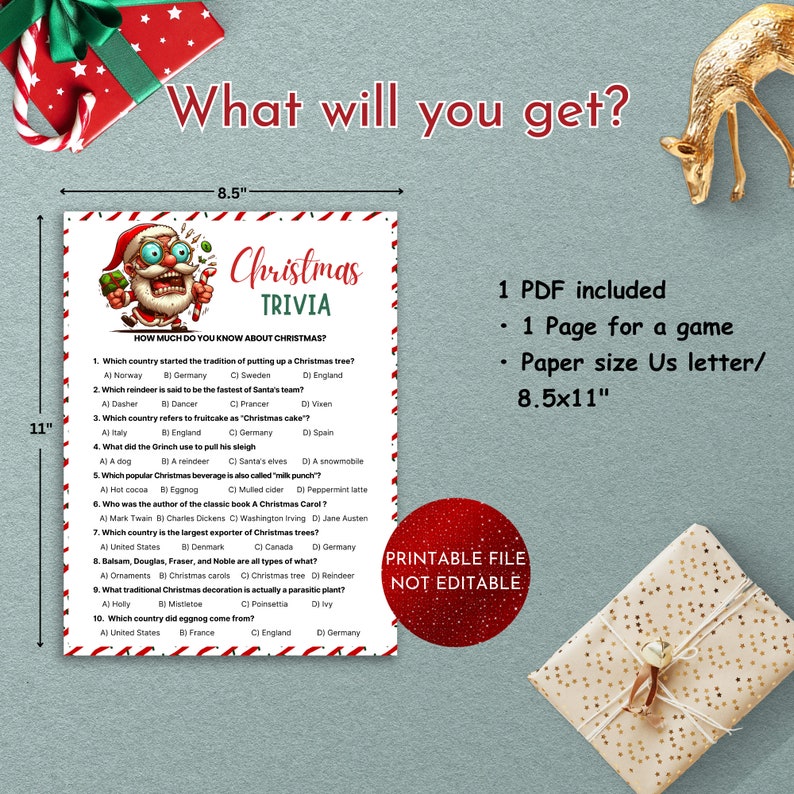 Christmas Trivia Questions & Answer, Office Christmas Games, Work ...