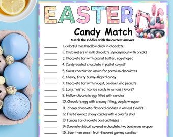 Easter Candy Bar Trivia Quiz 1 Easter Printable Games Easter Kids Adult ...