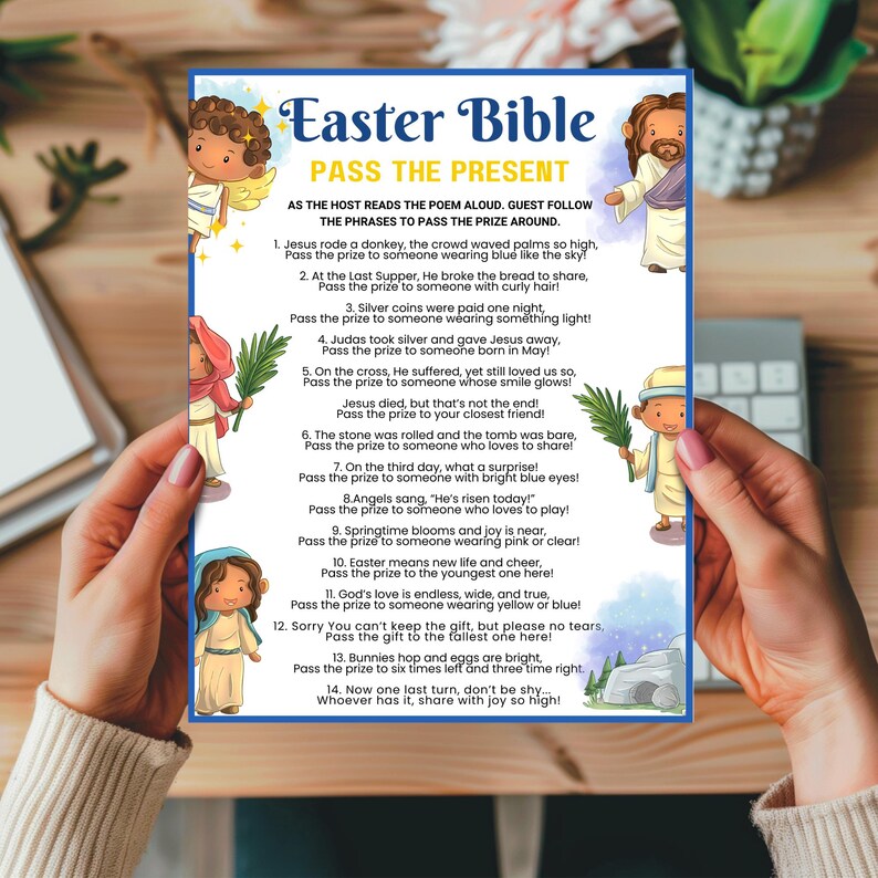 Easter Pass the Gift Game, Bible Easter Games Church, Christian ...