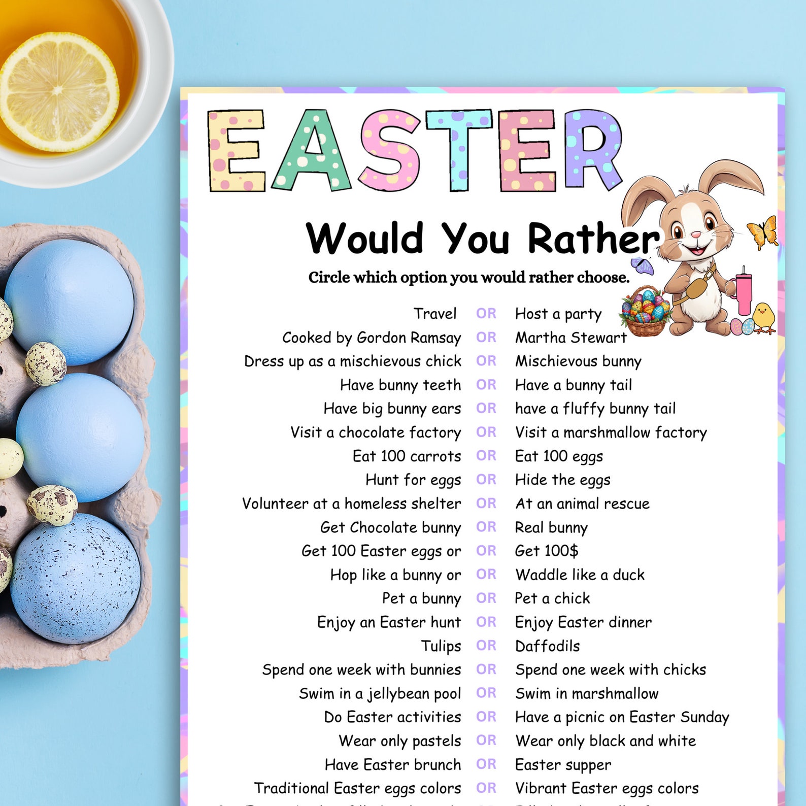 Easter Would You Rather, Easter Trivia, Printable Easter Games Kids ...