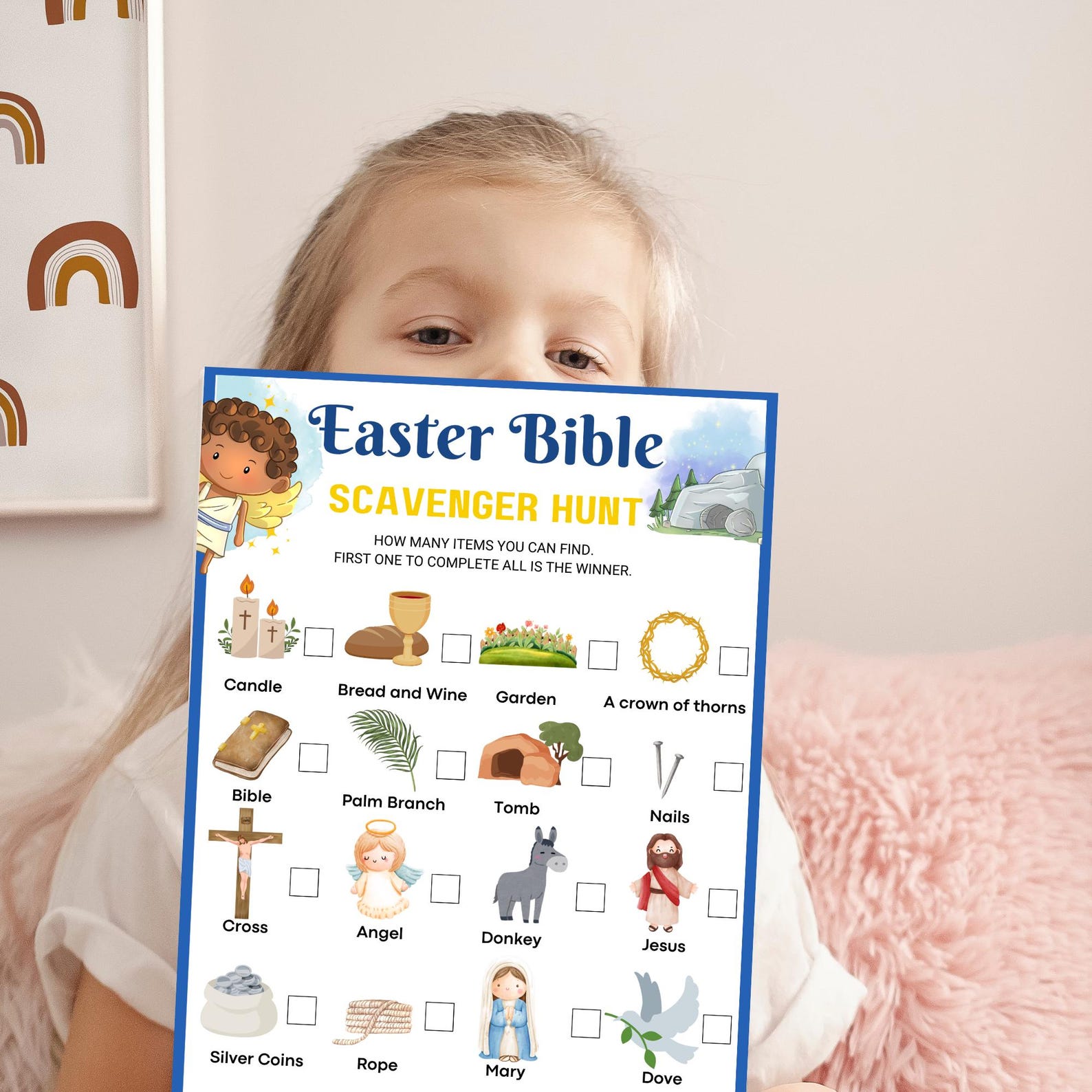 Easter Bible Scavenger Hunt, Printable Easter Game Kids, Indoor ...