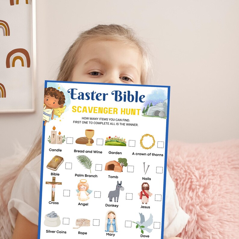 Easter Bible Scavenger Hunt, Printable Easter Game Kids, Indoor ...