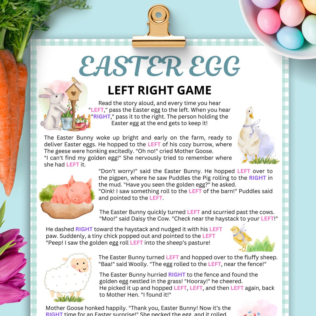 Easter Left Right Game, Easter Egg Games, Easter Pass the Gift, Easter ...