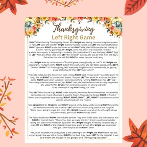 Thanksgiving Left Right Story Game, Fun Thanksgiving Games Printable ...