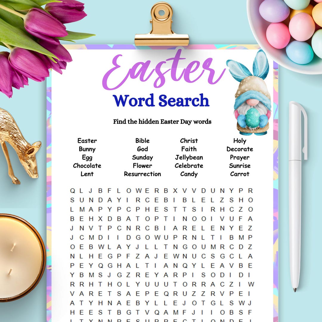Easter Word Search Game, Easter Games Adults & Seniors, Easter Trivia ...