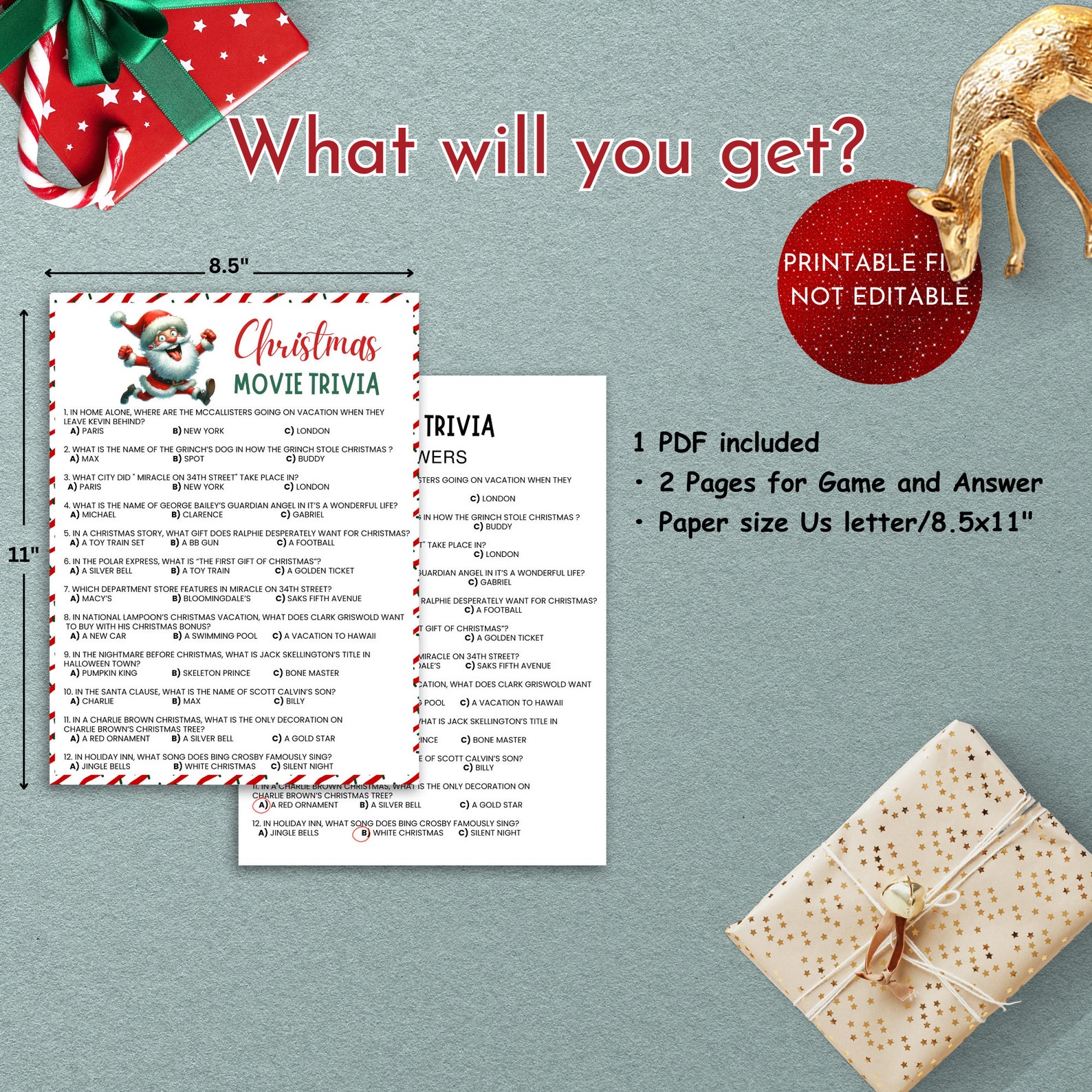 Christmas Movie Trivia Game, Christmas Movie Questions With Answers ...