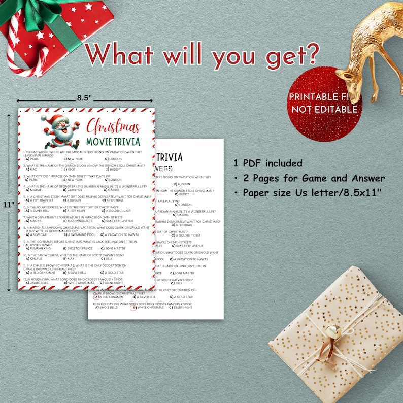 Christmas Movie Trivia Game, Christmas Movie Questions With Answers ...