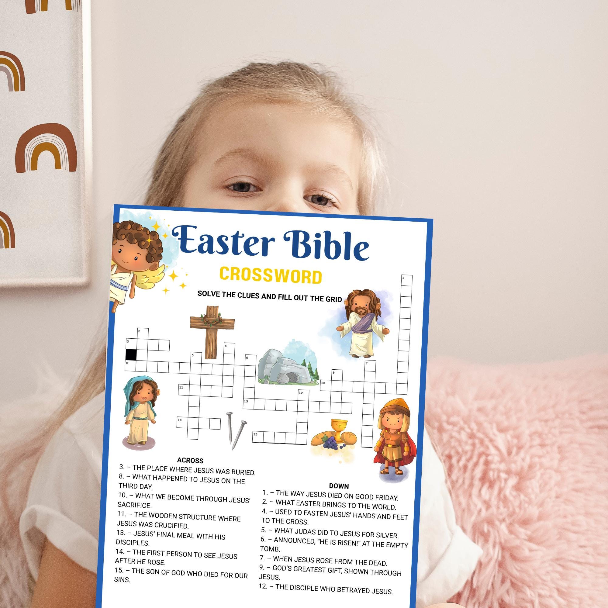 Easter Crossword Puzzle, Printable Easter Games Church, Kids Easter ...