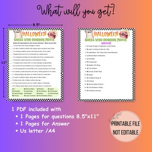 Halloween Horror Movie Trivia Game, Halloween Games Printable, Horror ...