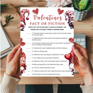 Valentines Fact or Fiction Game, Valentines Day Games Adults, Kids ...