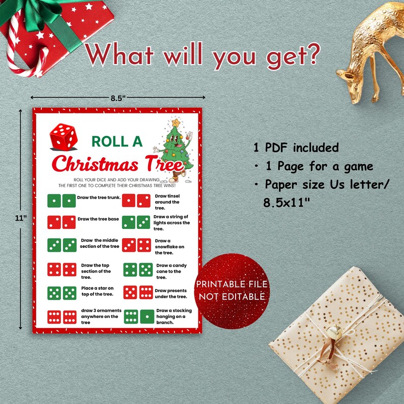 Roll a Christmas Tree Game, Christmas Dice Games, Kids Holiday ...