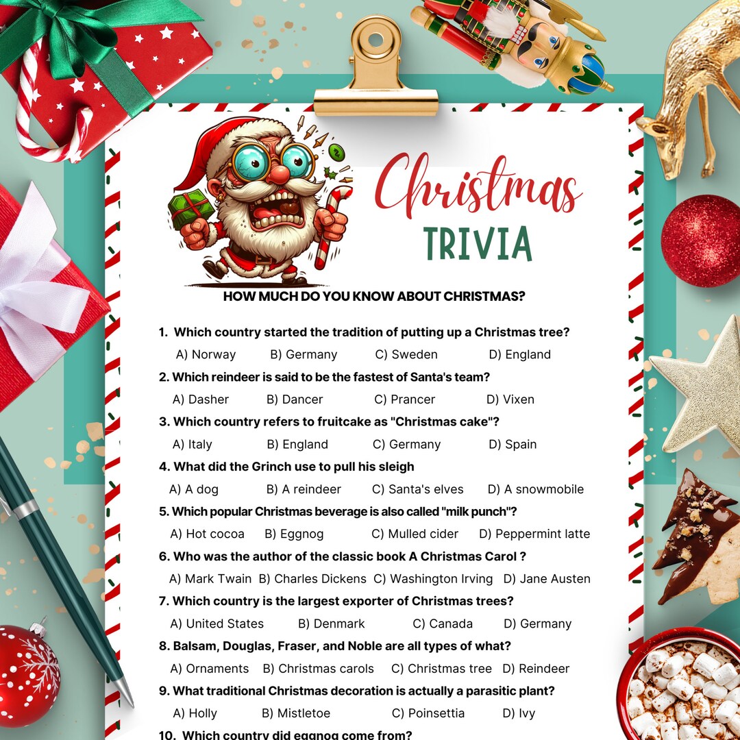Christmas Trivia Questions & Answer, Office Christmas Games, Work ...