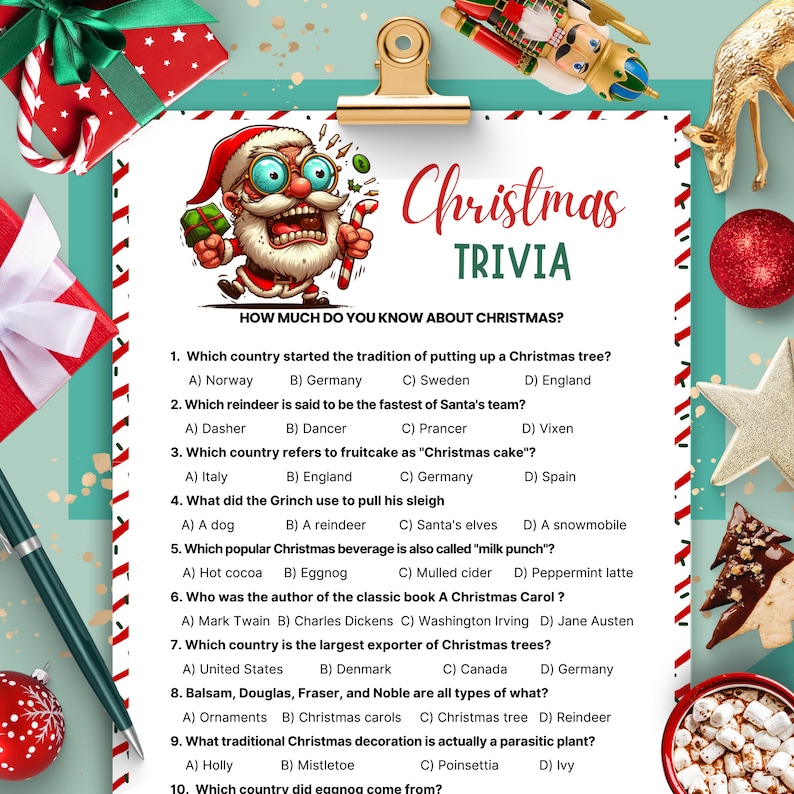 Christmas Trivia Questions & Answer, Office Christmas Games, Work ...