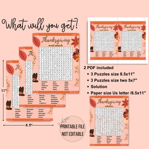 Thanksgiving Word Search Game, Word Find Thanksgiving, Printable Party ...