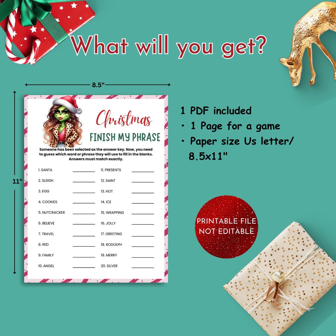 Christmas Finish My Phrase Game, Fun Christmas Games Groups, Adults ...
