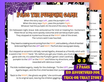 Left Right Game Halloween Printable, Pass the Pumpkin Game Halloween ...