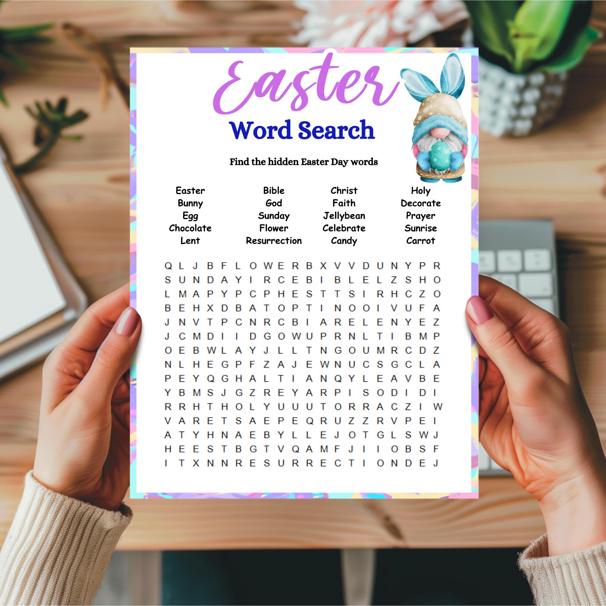 Easter Word Search Game, Easter Games Adults & Seniors, Easter Trivia ...