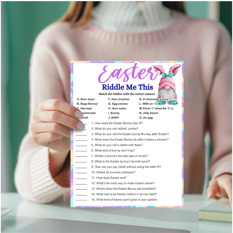 Easter Riddles Game, Easter Games Group Adults, Easter Trivia Game ...