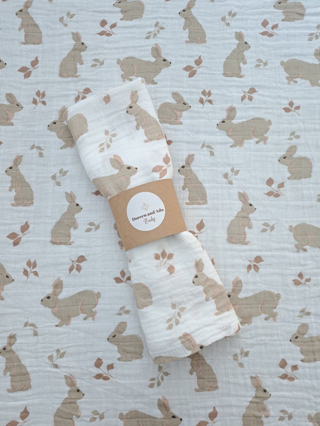 Baby Burp Cloth Bunny Rabbit Muslin Square by Doreen and Ada - Etsy