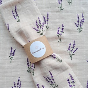 Baby Burp Cloth Lavender Sprig Muslin Square by Doreen and Ada - Etsy