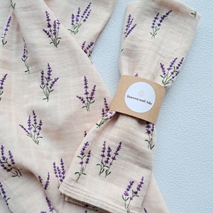 Baby Burp Cloth Lavender Sprig Muslin Square by Doreen and Ada - Etsy