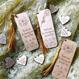 Personalised Wedding Favour Bookmarks Wedding Gift for Guests Rustic ...