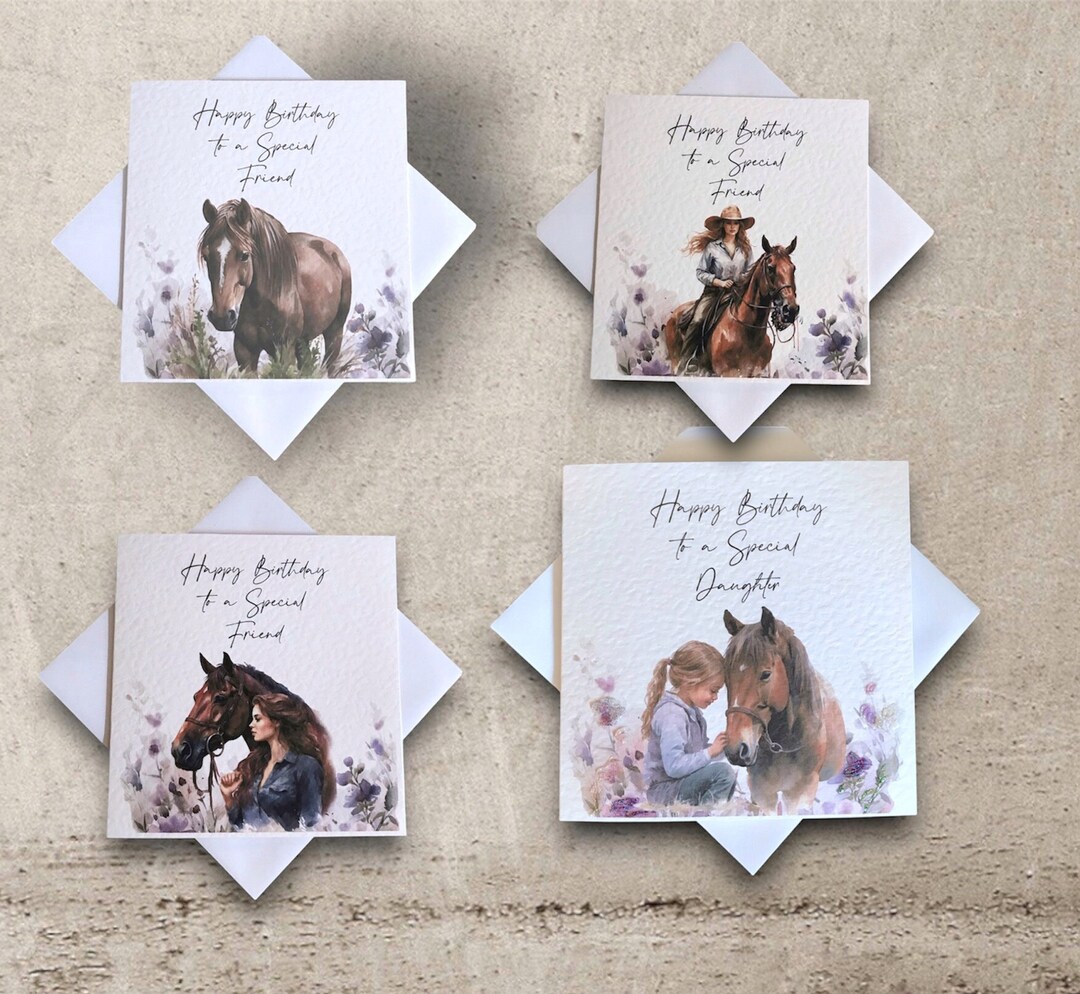 Personalised Birthday Card Horse Design, 6 X 6 Horse Birthday Card ...