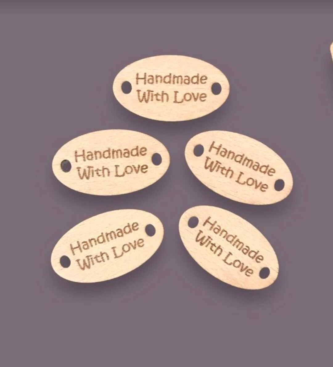 Personalised Wood Oval Buttons: Laser Cut Name Tags (4.5cm) - Etsy UK