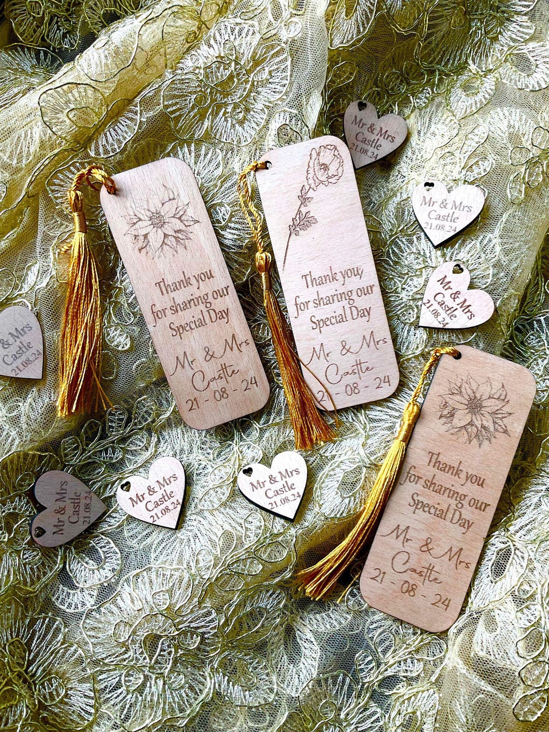 Personalised Wedding Favour Bookmarks Wedding Gift for Guests Rustic ...