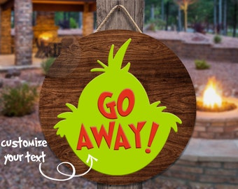 Go Away Sign Grinch - Etsy