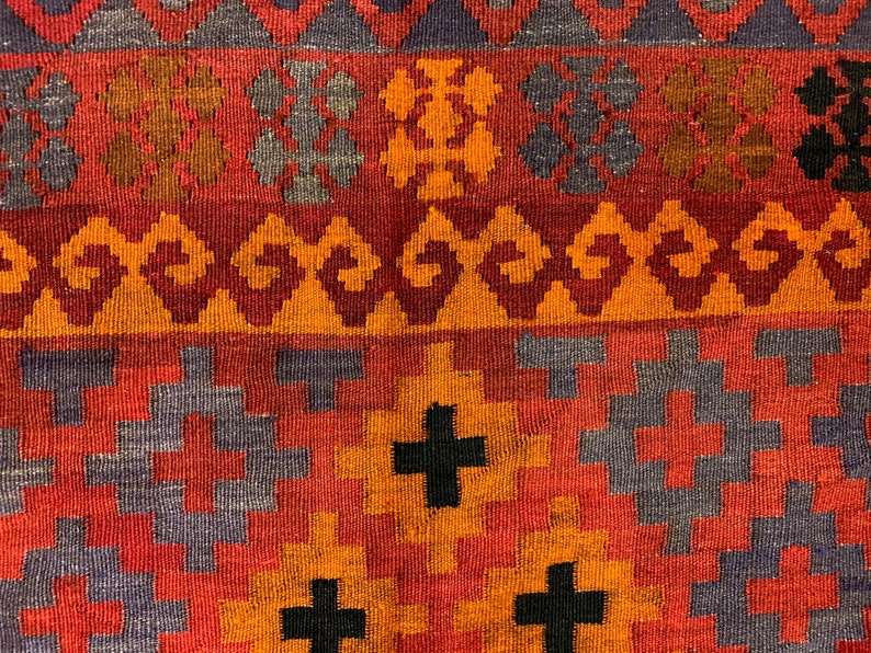 Vintage Afghan Tribal Kilim Wool Rug 300x192 Cm Red Orange - Etsy UK