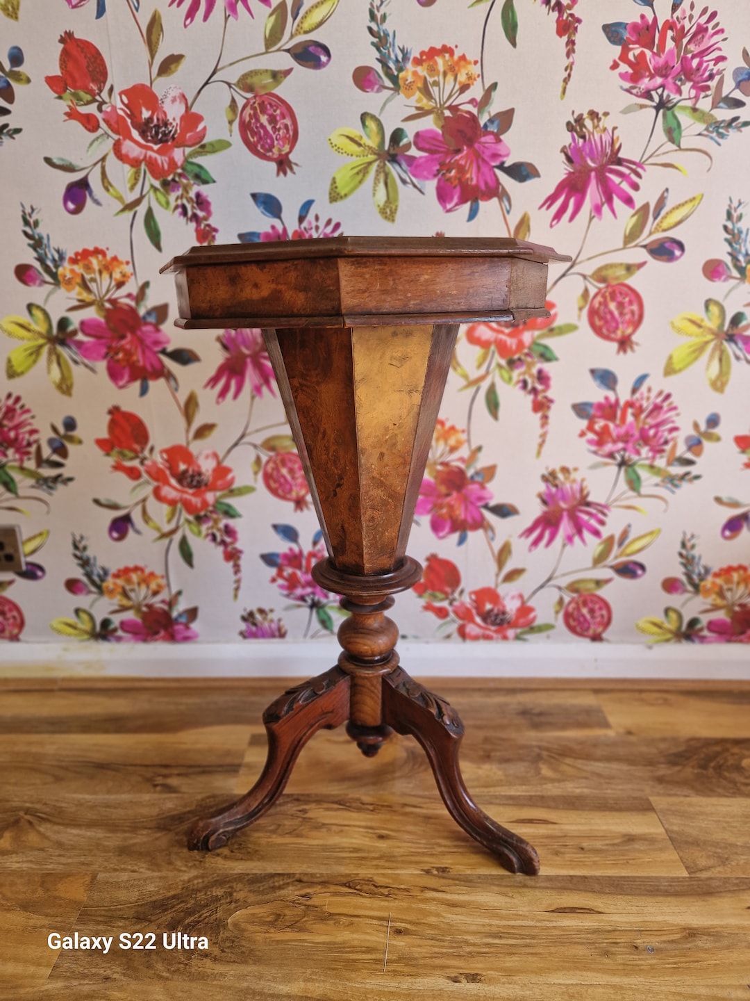 Victorian Octagonal Work/sewing Box Table With Fitted Interior - Etsy UK