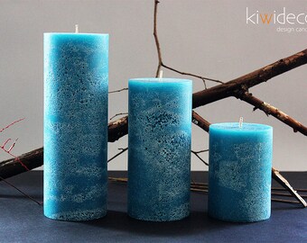 Turquoise candle | Etsy