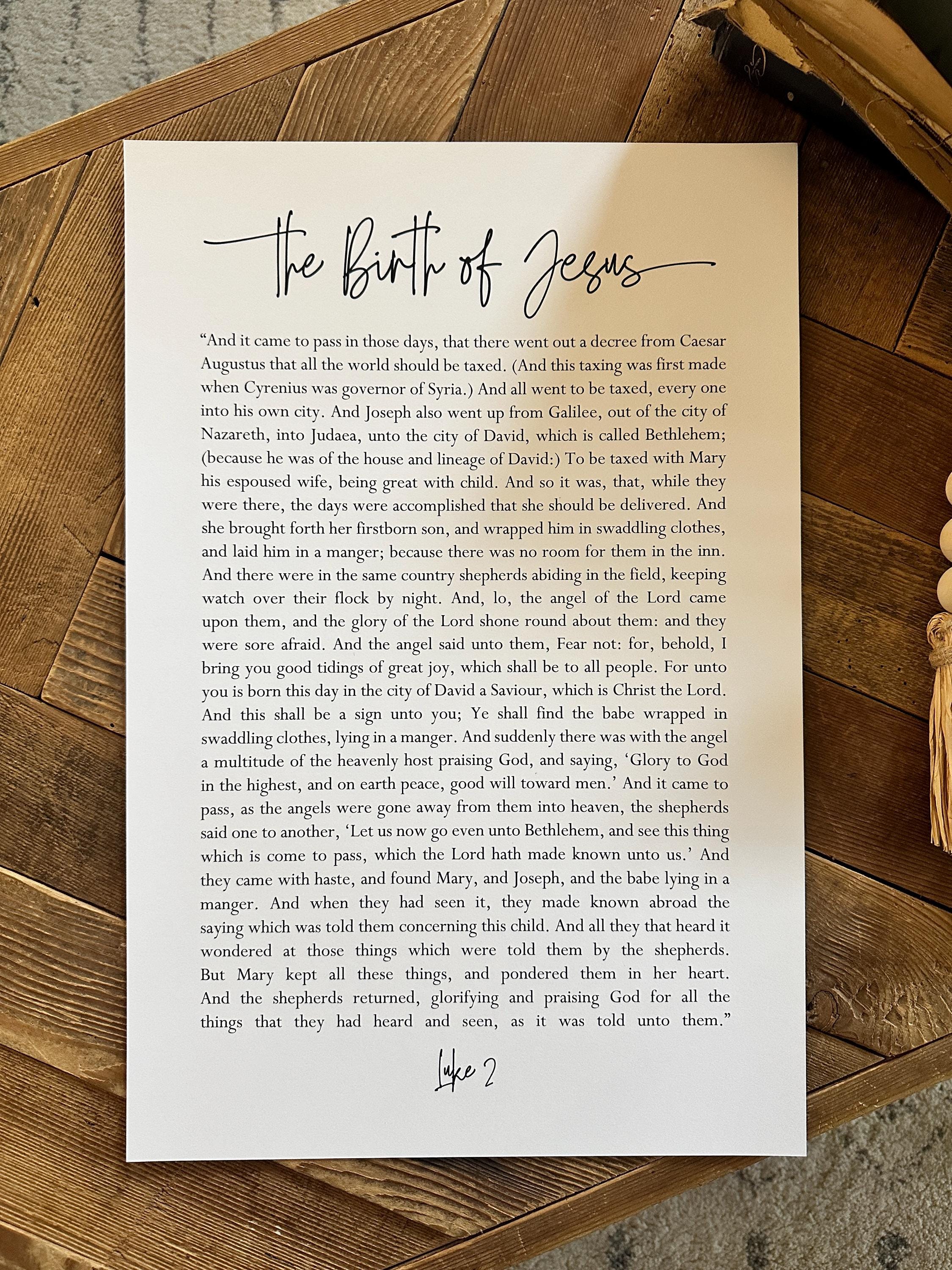 Birth of Jesus, Luke 2, Christmas Story, Bible Passage, Baby Jesus ...