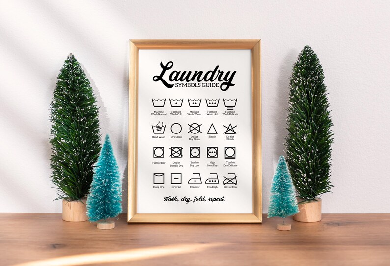 Laundry Symbols Printable, Laundry Room Decor, Digital Artwork - Etsy