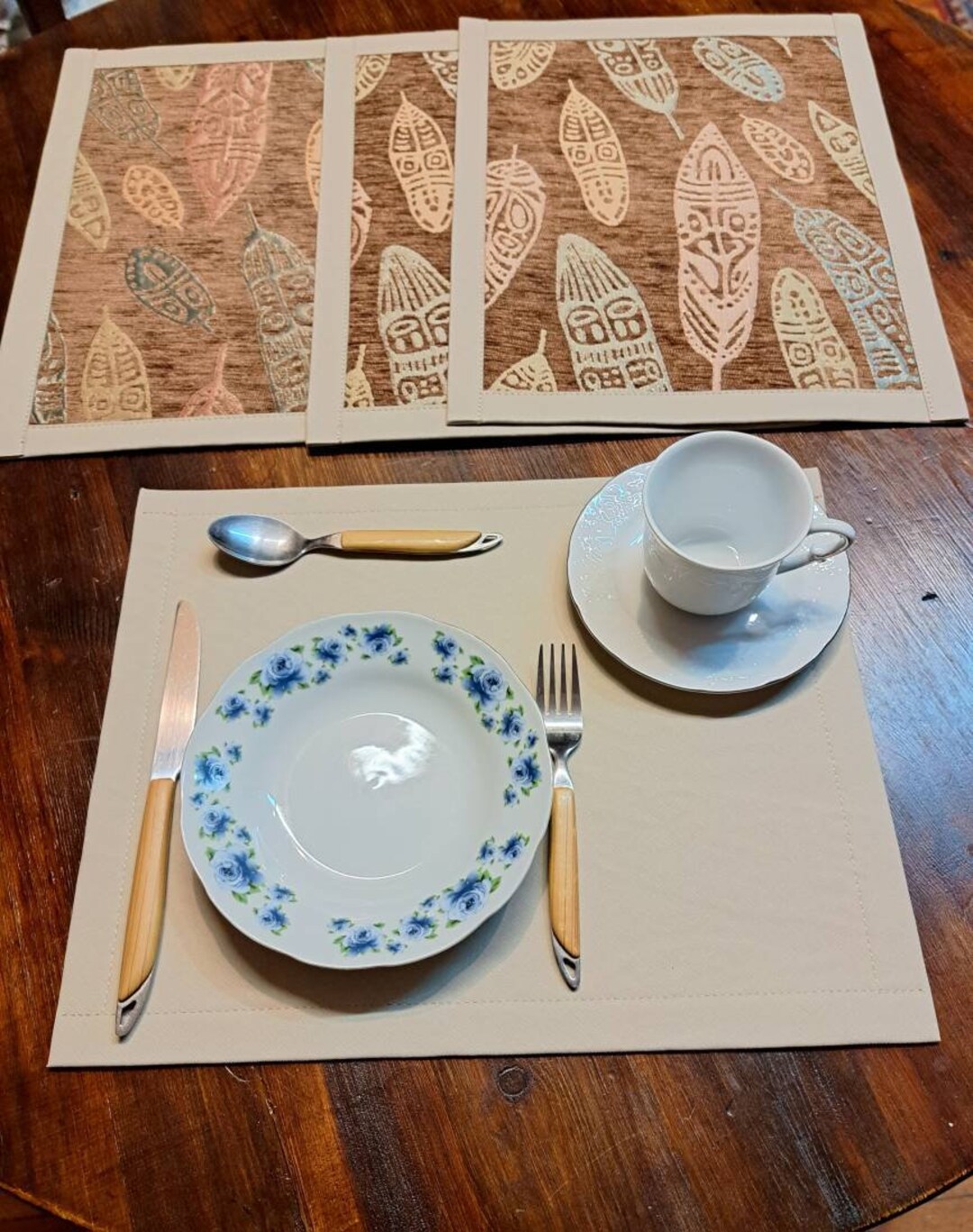 Placemat ,fabric Leaf Pattern Placemat,plate Mat,dish Mat,placemat ...