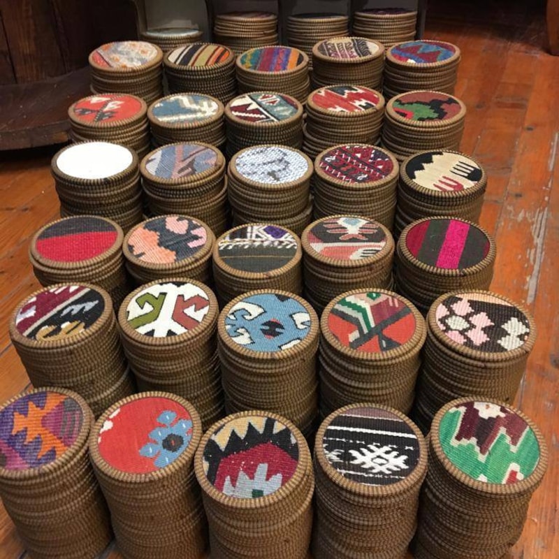 Kilim Coaster Set - Etsy
