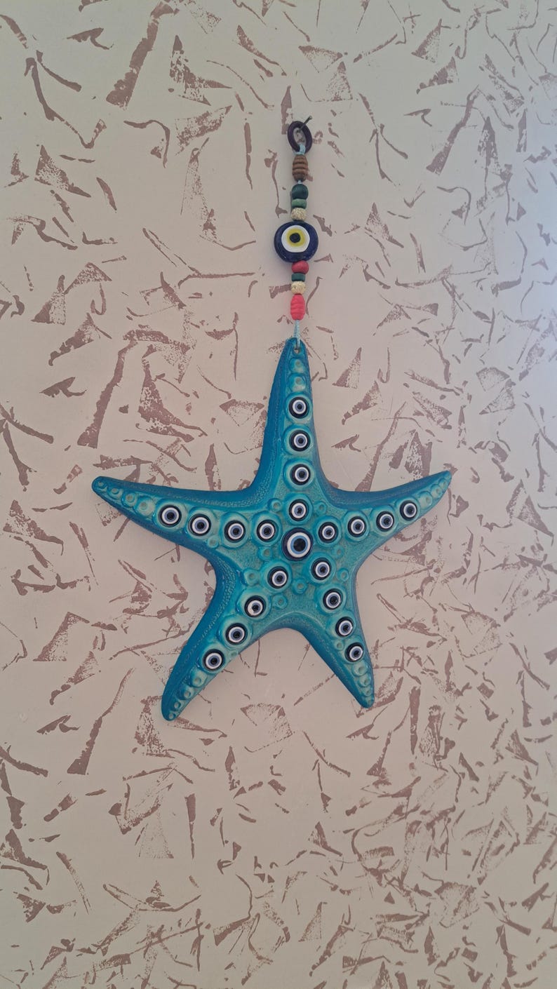 Evil Eye Bead Starfish Wall Decoration: Evil Eye Wall Hanging, House ...