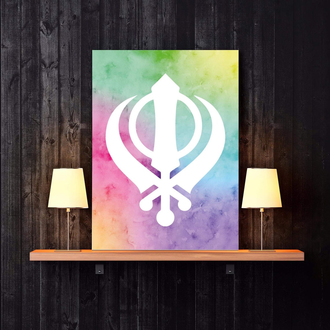 Khanda Symbol Watercolor Print Khanda Wall Art Poster Wall | Etsy
