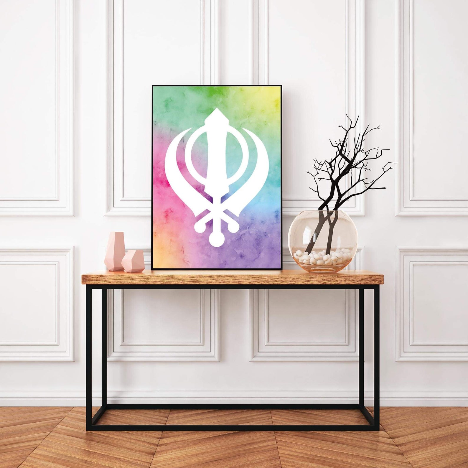 Khanda Symbol Watercolor Print Khanda Wall Art Poster Wall Decor Art ...