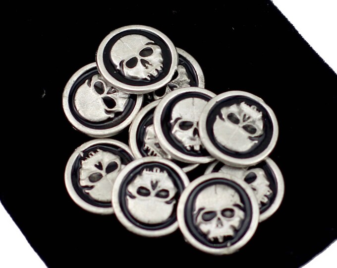10 Skull MTG Counters With Black Resin, Magic the Gathering Counters ...