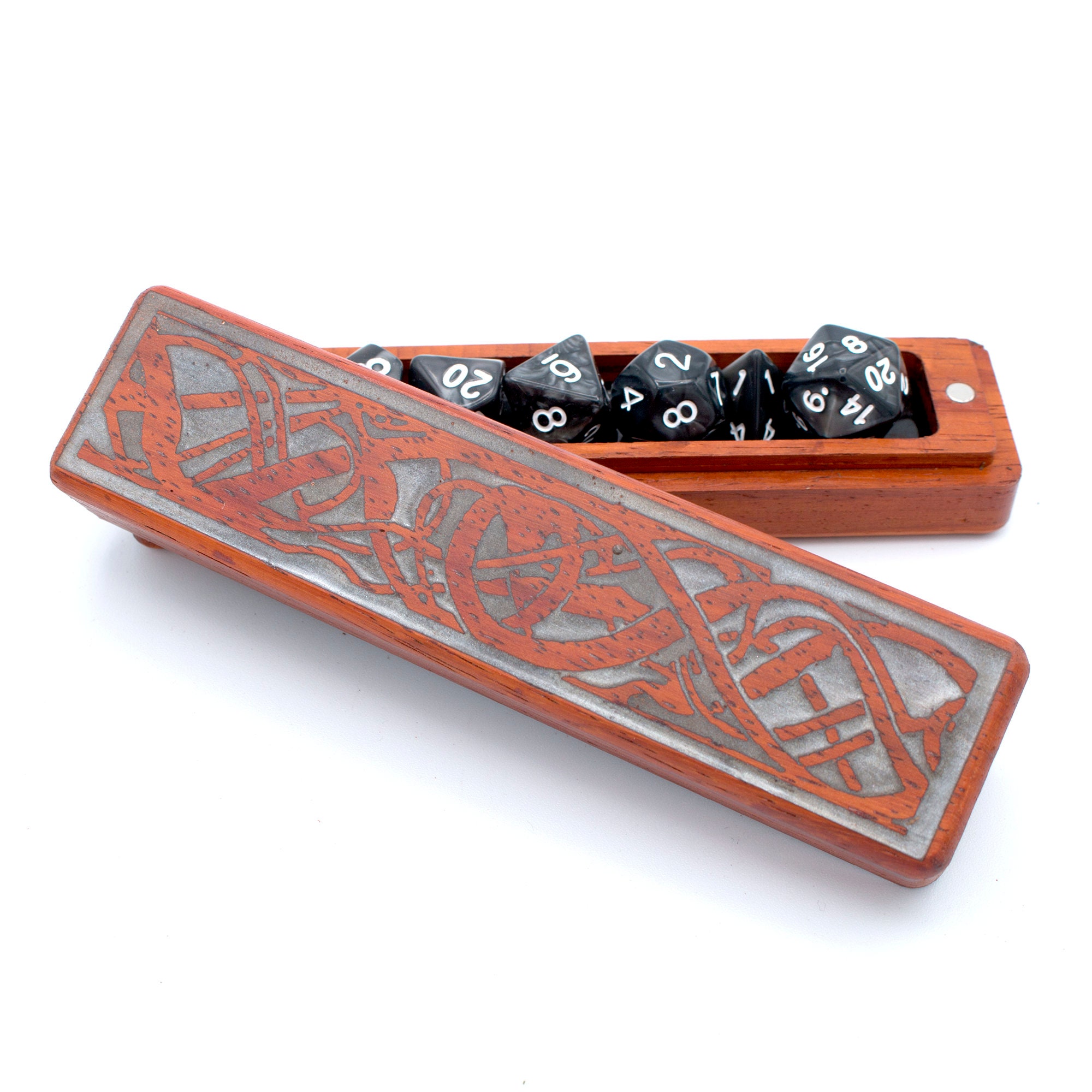 Padauk Norse Viking Dice Box and Dice Set D&D Dice Sleeve - Etsy