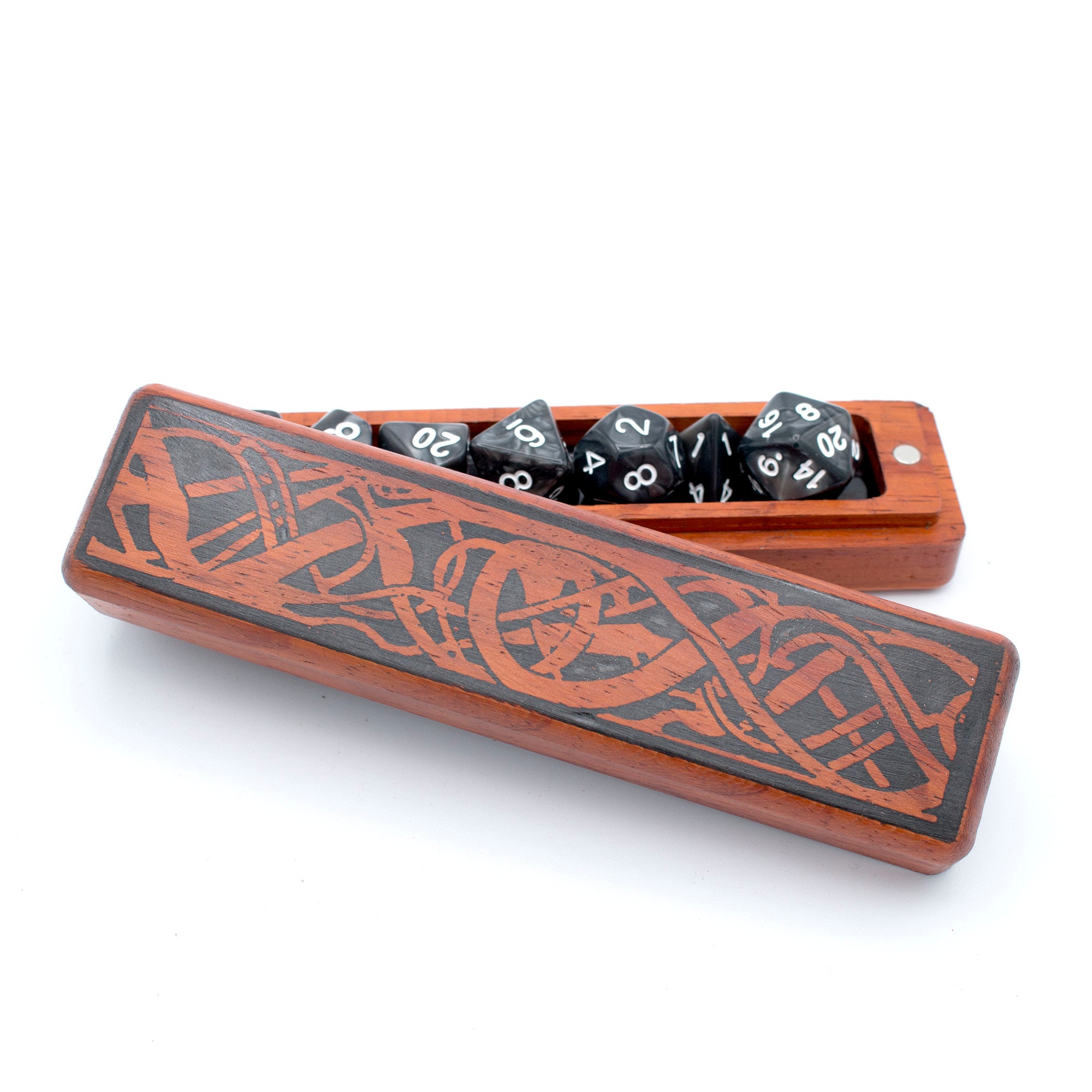 Padauk Norse Viking Dice Box and Dice Set D&D Dice Sleeve - Etsy