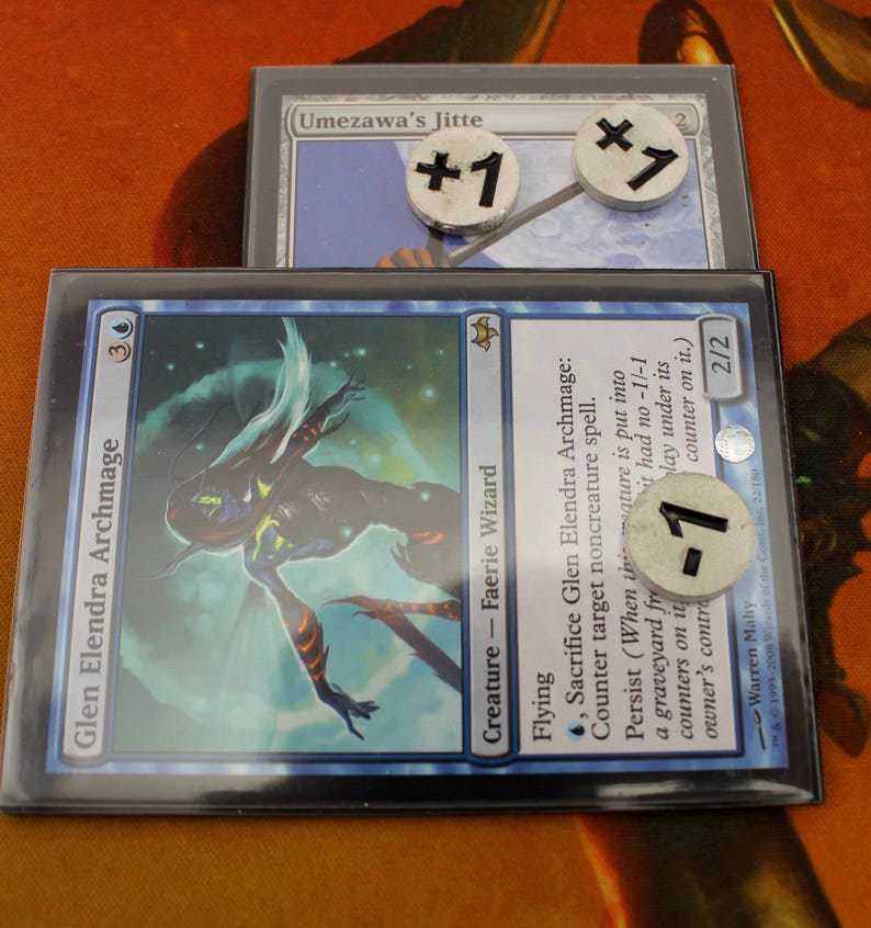10 1/1 and 5 2/2 MTG Counters With Black Resin Magic the - Etsy