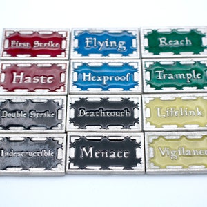 Magic the Gathering Ability and Enchantment Token Set, Metal MTG ...